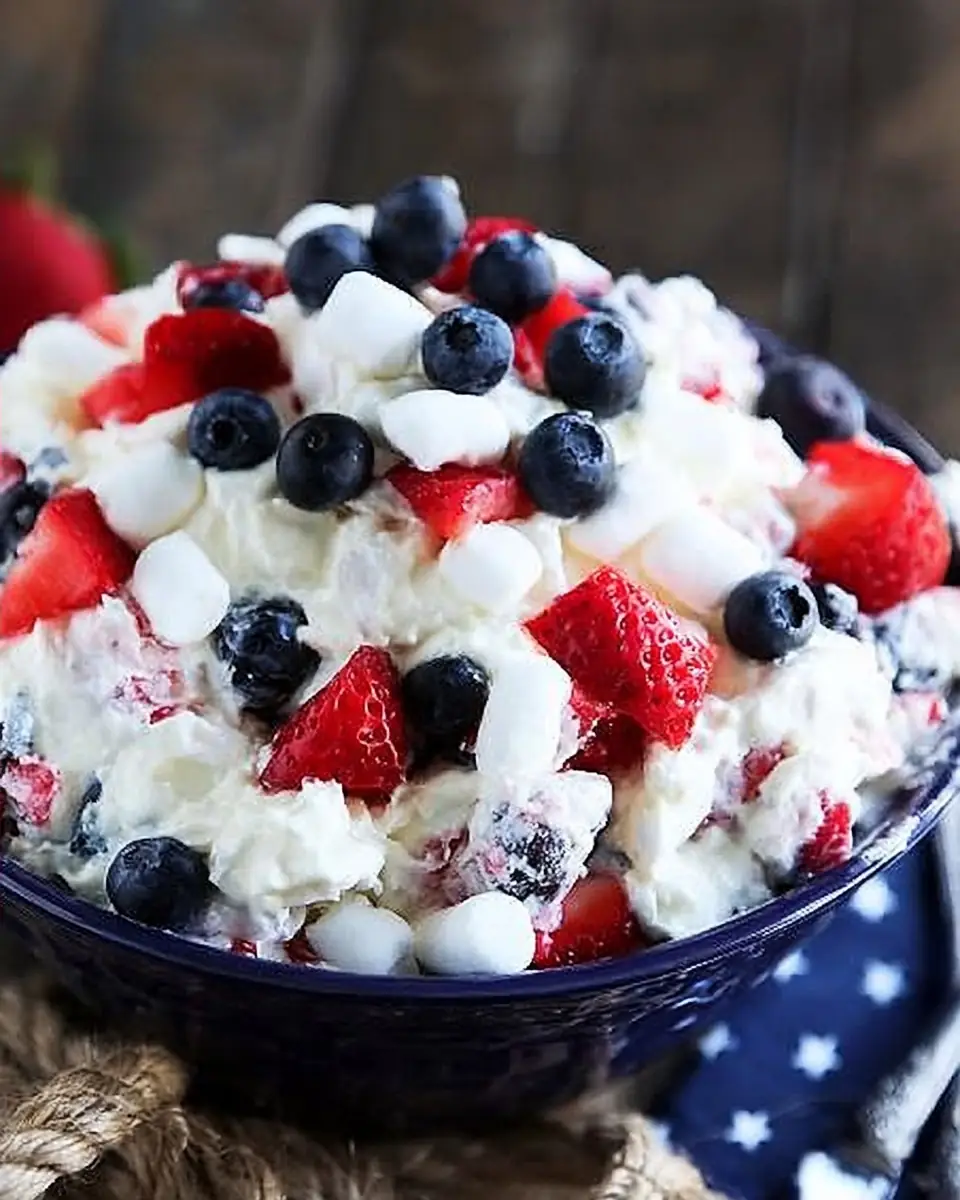 Red White & Blue Fluff Salad - Bensrecipes