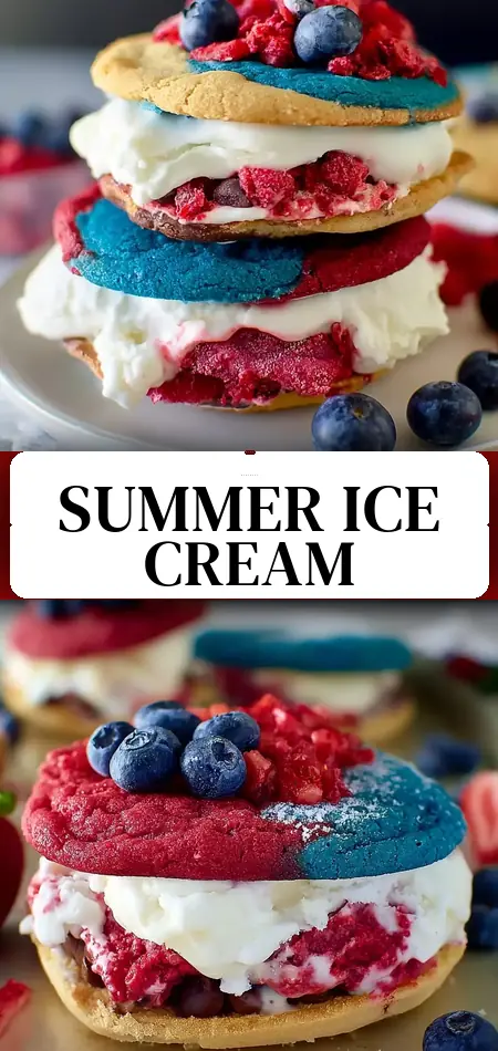 Best Delicious Red, White & Blue Ice Cream Sandwiches For Summer Fun ...